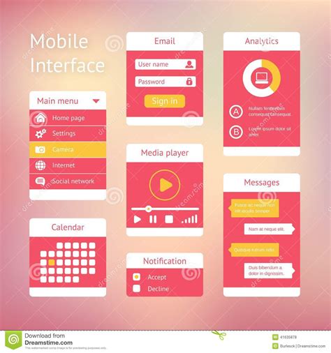 Interface Elements Stock Vector Illustration Of Decline 41635878