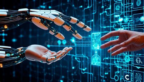 Bridging Worlds Human And Ai Interface Generative Ai Stock Illustration Illustration Of