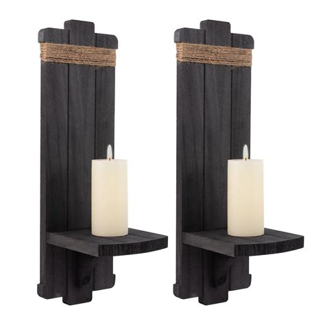 Gracie Oaks 2pcs Gothic Style Wall Mount Rustic Candle Holders