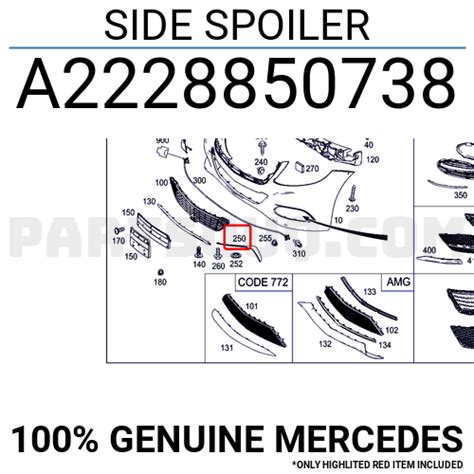 Side Spoiler A2228850738 Mercedes Parts Partsouq