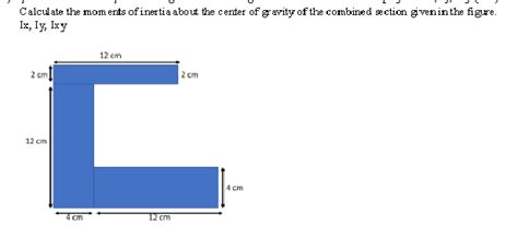 solved calculate the moments of inertia about the center of