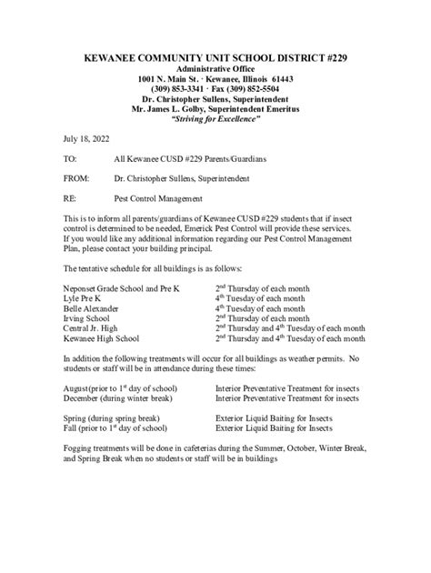 Fillable Online Fillable Online Pest Control Notification Kewanee Fax Email Print Pdffiller