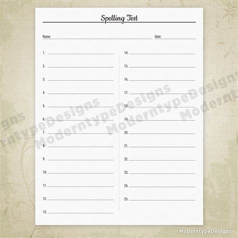 Spelling Test Display