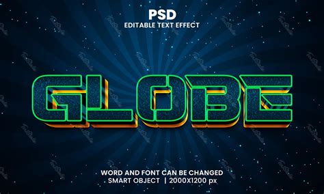 Globe Text Effect Photoshop Premium Psd File
