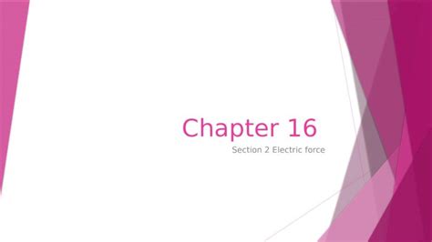 Pptx Chapter 16 Section 2 Electric Force Objectives Calculate