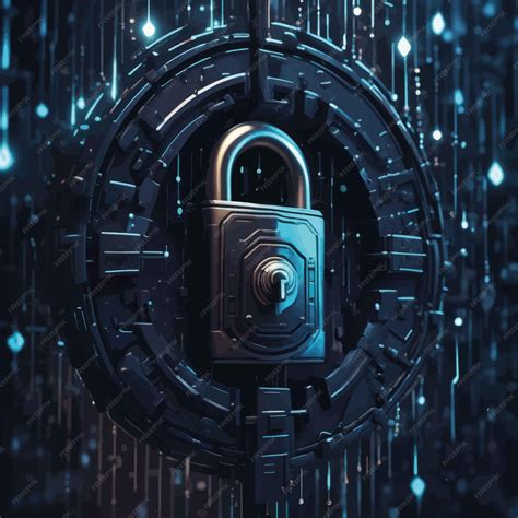 Premium Vector Cyber Security Concept With Lock Cyber Security