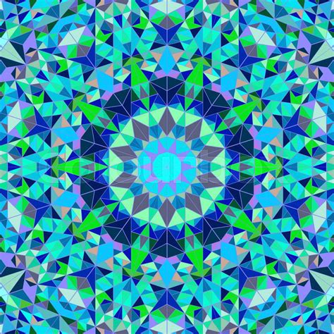 Polygonal Colorful Radial Mosaic Pattern Mandala Background Colourbox