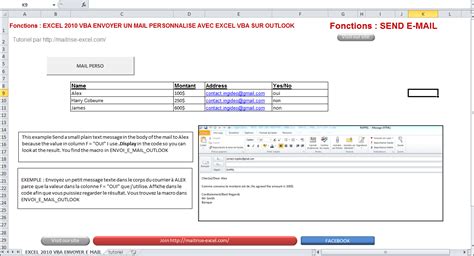 Excel 2010 Comment Envoyer Un E Mail Outlook 2010 Personnalisé En Vba