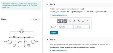 Solved The Variable Resistor R In The Circuit In Figure Chegg