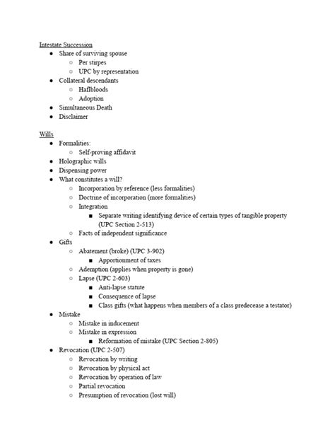 Trusts And Estates Attack Issue Checklist Pdf Will And Testament