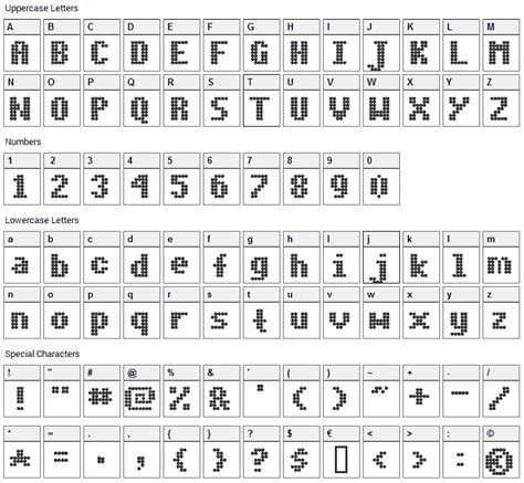 Dot Matrix Font Alphabet