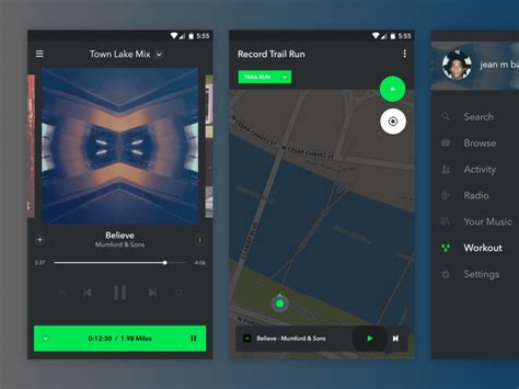 Spotify + Fitness App Concept Sketch freebie - Download free resource for Sketch - Sketch App ...