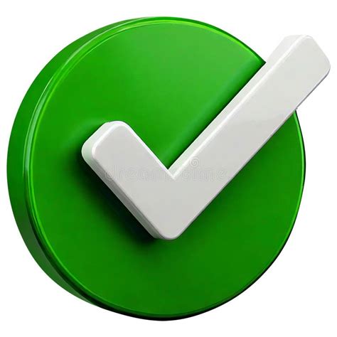 3d Icon Of Tick Or Right In Round Background Stock Image Illustration