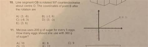 Solved 10 Line Segment Ob Is Rotated 90∘ Counterclockwise