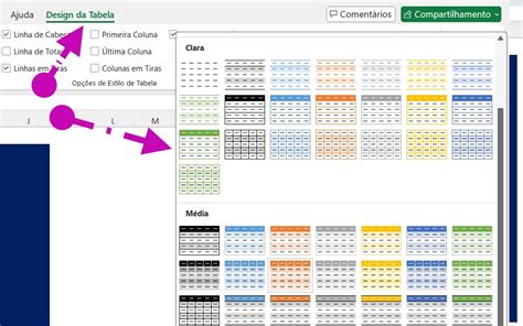 como alterar o estilo de uma tabela no excel tudo excel