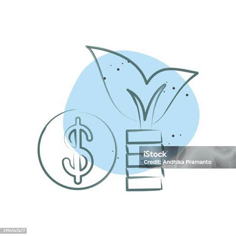 아이콘 성장 코인 저축 기호와 관련이 있습니다 컬러 스폿 스타일 디자인 편집 가능 경제에 대한 스톡 벡터 아트 및 기타 이미지 경제 계산함 균형 Istock