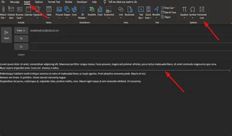 How To Add Horizontal Line In Email Messages In Outlook