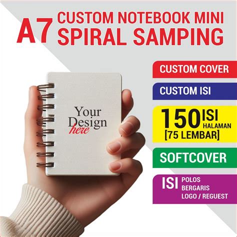 Jual Notebook Mini A7 Jilid Custom Jilid Spiral Buku Tulis Mini A7 Blocknote Custom A7
