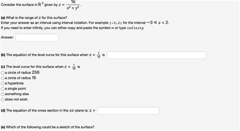 solved consider the surface in r3 given by z x2 y216 a