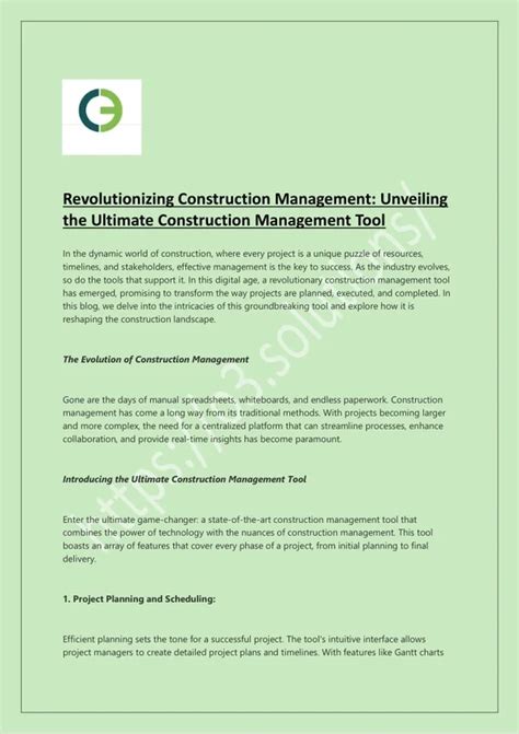 Ppt Unveiling The Ultimate Construction Management Tool Powerpoint Presentation Id 12450583