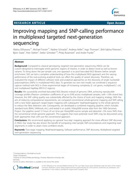 pdf improving mapping and snp calling performance in multiplexed