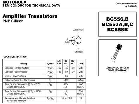 Транзистор bc557: характеристики и цоколевка