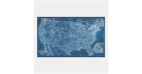 Us Map Blueprint Rectangular Sticker Zazzle