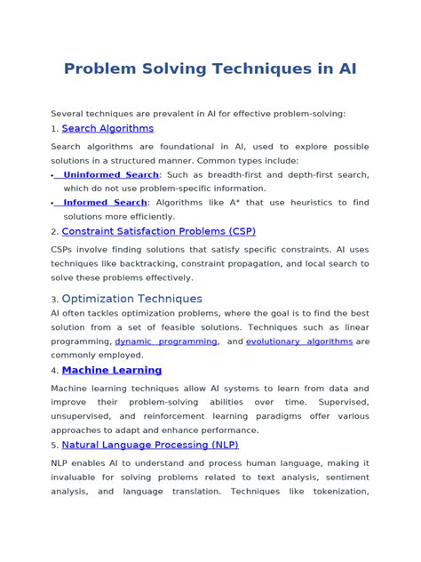 Problem Solving Techniques In Ai Pdf