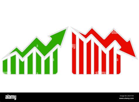 Graph Going Up And Down Sign With Green And Red Arrows 3d Rendering
