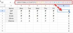 COUNTIFS Array Formula In Google Sheets