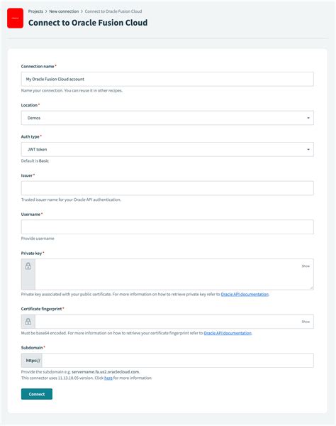 Workato Connectors Oracle Fusion Cloud Workato Docs