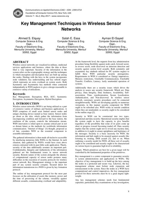 Pdf Key Management Techniques In Wireless Sensor Networks