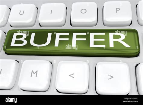 3d Illustration Of Computer Keyboard With The Print Buffer On A Dark