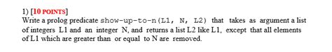 Solved 1 10 Points Write A Prolog Predicate