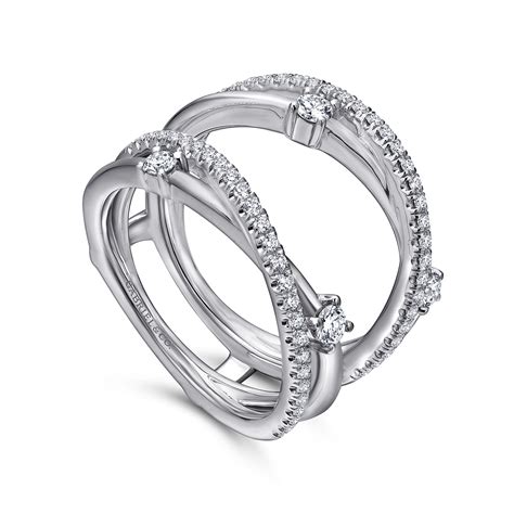 14k White Gold Enhancer Diamond Ring Guard Gabriel And Co An12745m W44jj
