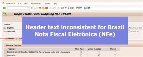 Header Text Inconsistent For Brazil Nota Fiscal El Sap Community