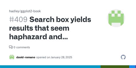 Search Box Yields Results That Seem Haphazard And Incomplete Issue Hadley Ggplot Book