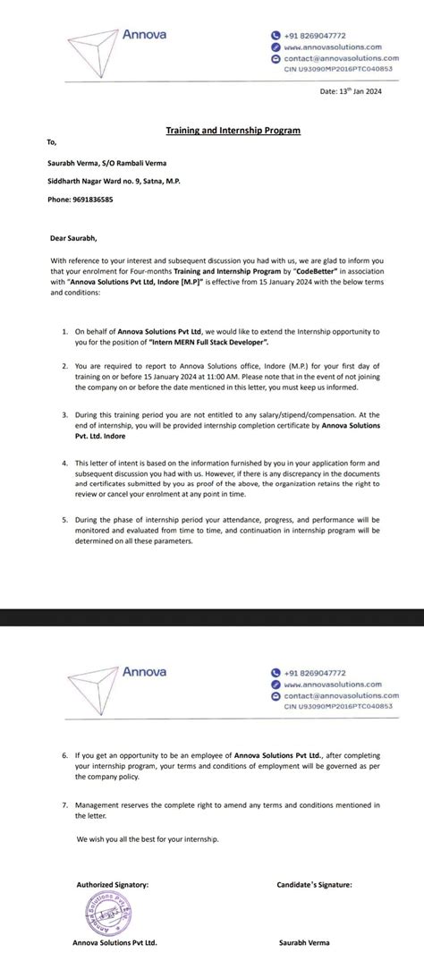 Saurabh Verma On Linkedin Annova Intern2024 Indore