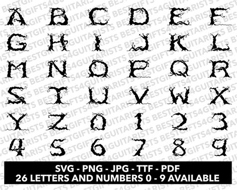 Tree Font SVG Coven Tree Font For Cricut Tree Font SVG PNG Ttf Pdf Nature Font Tree