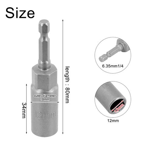 1pc 80mm Length Deepen Power Nut Driver Drill Bit 55 19mm Socket