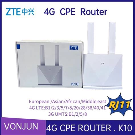 ZTE K10 4G CPE Router LTE B1 2 3 5 7 8 20 28 38 40 41 CPE RJ45 RJ11 Wireless Hotspot With Batte