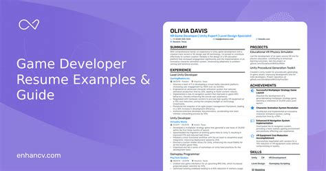 Game Developer Resume Examples Guide For