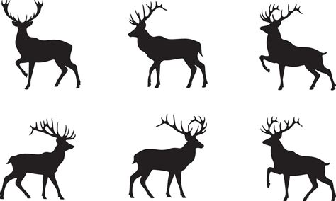 Set Of Stag Silhouettes 59545160 Vector Art At Vecteezy