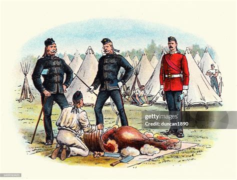 British Army Orderly Officer Inspects The Rations Victorian Military