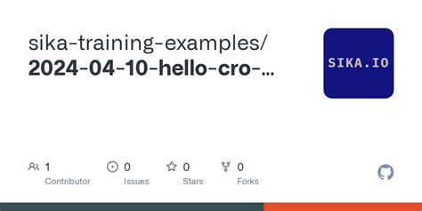 github sika training examples 2024 04 10 hello cro example