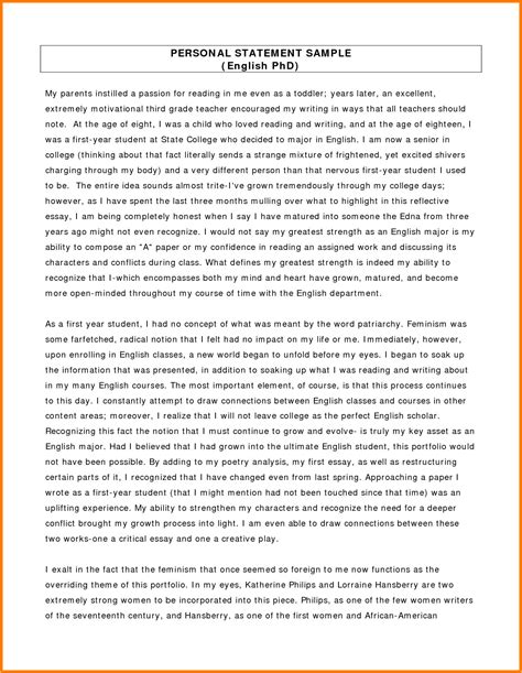 Personal Statement Template For Teaching Williamson