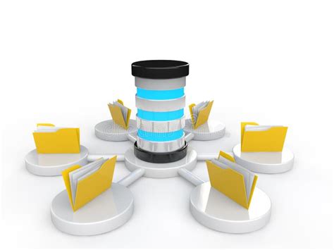 D Server And File Folders Stock Illustration Illustration Of Server