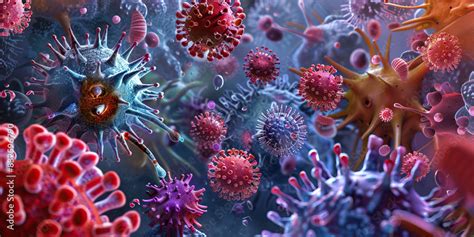 Bacterial Reproduction Cycle Close Up View Of Bacterial Cells