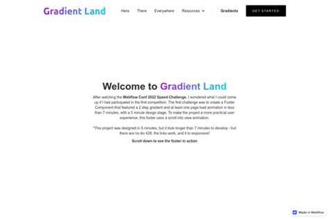 Gradient Footer Challenge Webflow
