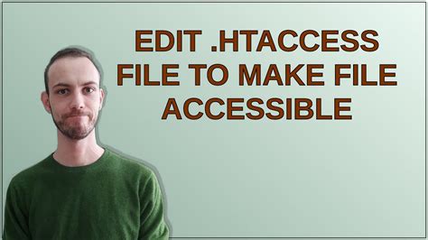 Edit Htaccess File To Make File Accessible Youtube
